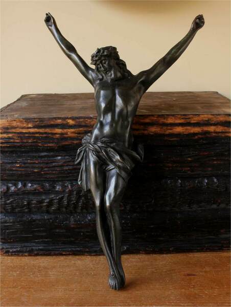 Large Bronze Jesus Christ Figure. 19th Century Corpus Religious Statue ...