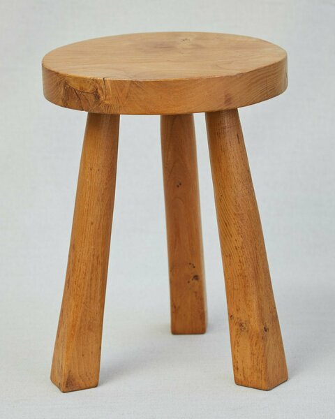Blonde Chunky Wooden Stool 38cm H 29cm W | Vinterior
