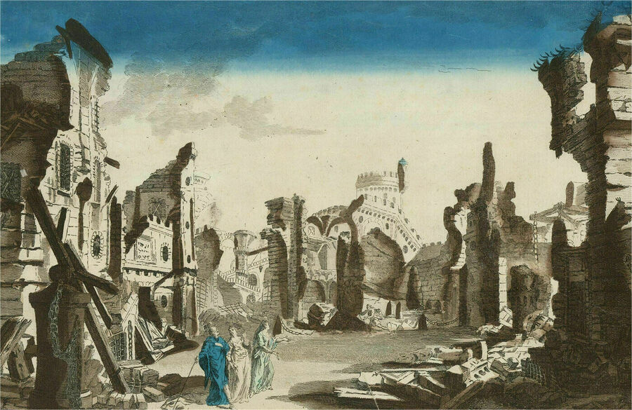 Roman Prisoners French 18th Century Engraving Interior Of A Roman