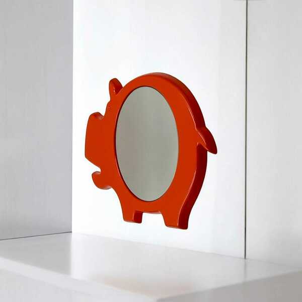 Space Age Hippo Shaped Mirror By Poss Of Denmark Orange Plastic Nordic ...