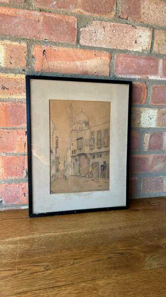 Early 1900 Original And Signed Watercolour Drawing Of A Street In Cairo ...