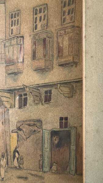Early 1900 Original And Signed Watercolour Drawing Of A Street In Cairo ...