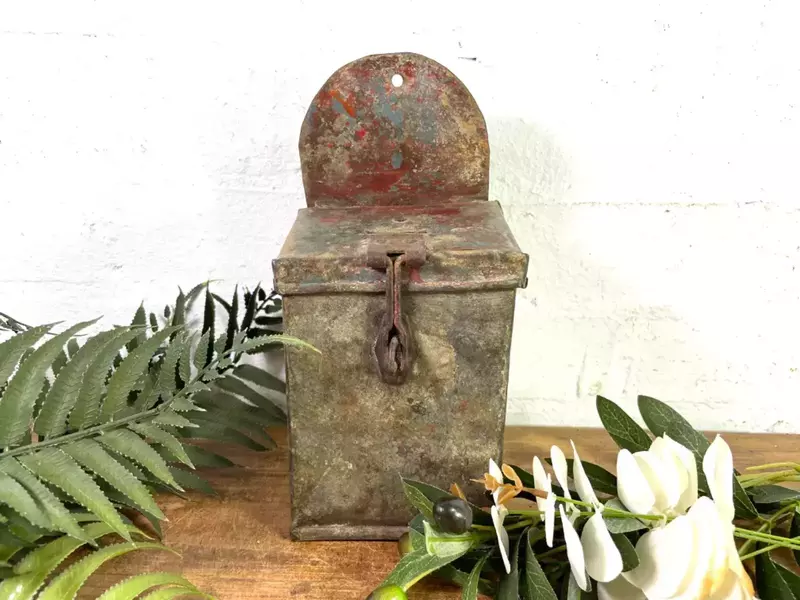 Vintage Old Original Indian Rustic Metal Donation Cash Saving Money Box ...