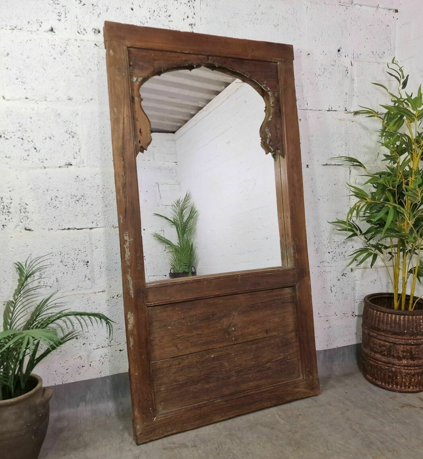 Large Vintage Antique Reclaimed Indian Solid Wooden Window Frame Garden ...