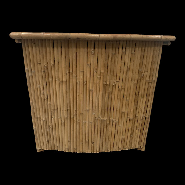 20th Century Woven Bamboo Half Moon Bar | Vinterior