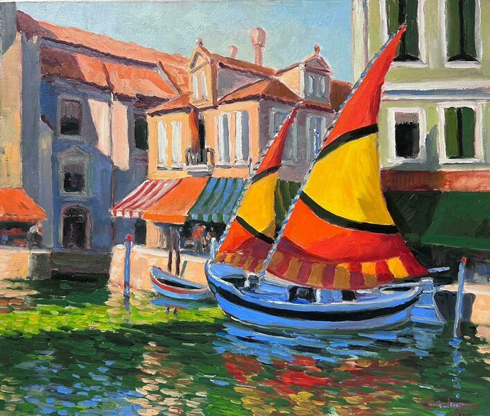 Georges Bordonovecontemporary French Impressionist Signed Oil Sunny ...