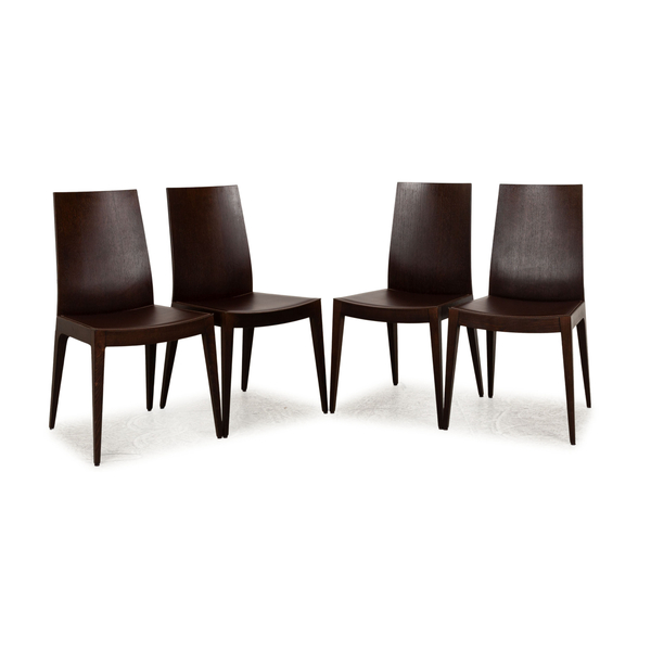 Set Of 4 Calligaris Leather Chairs Brown | Vinterior