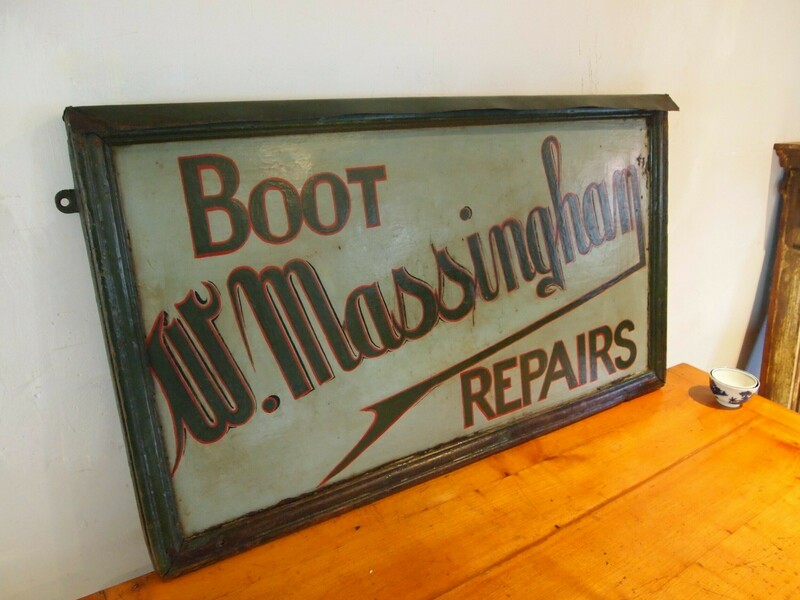Sign Folk Art Shop Sign Metal Original Advertising C1900 | Vinterior