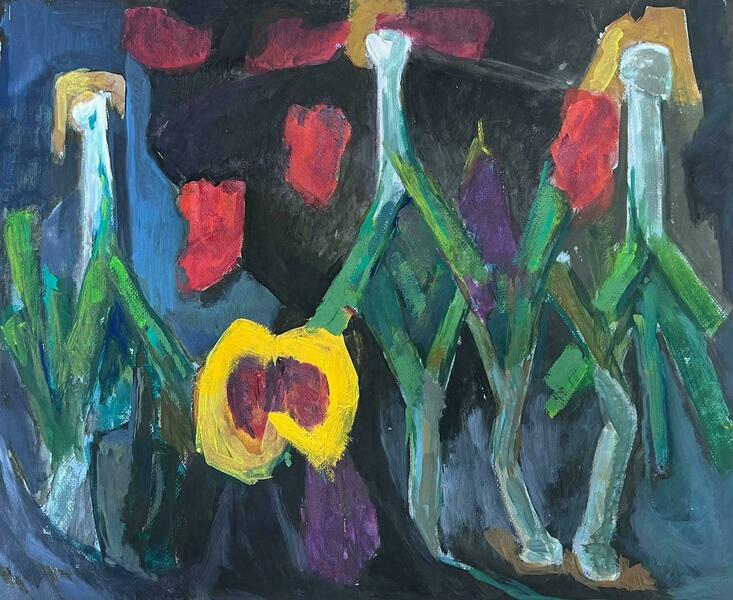 Guy Nicodfrench 20th Century Modernist Painting Leeks And Pepper ...