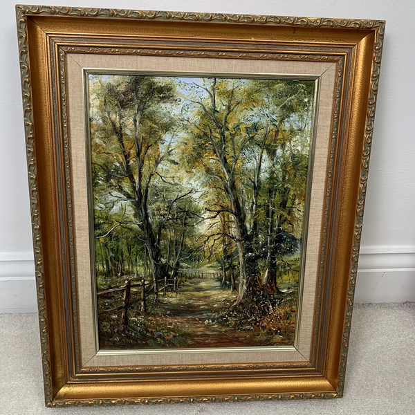 Peter Snell British Oil Painting Woodland Country Path Trees Landscape ...