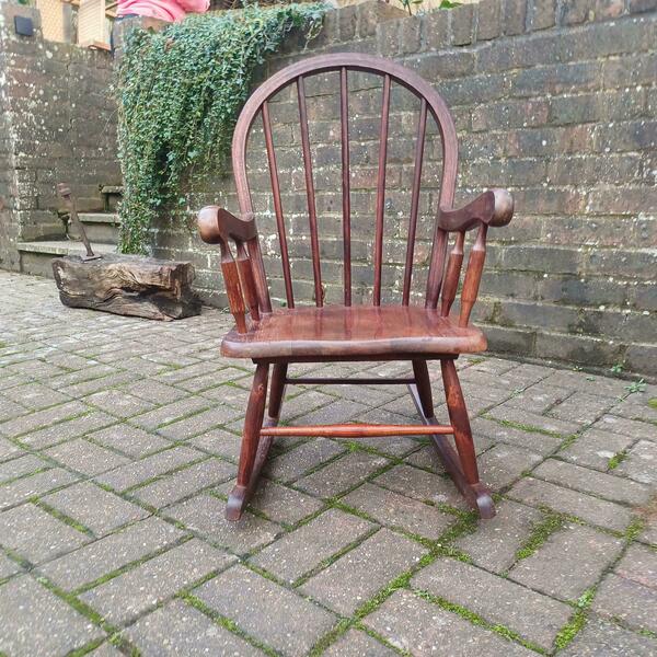 Vintage 70s Or 80s Child Rocking Chair Nursery Decoration | Vinterior