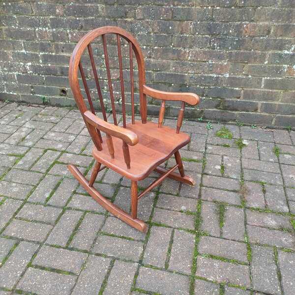Vintage 70s Or 80s Child Rocking Chair Nursery Decoration | Vinterior