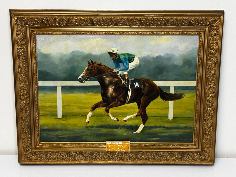 Oil Painting The Minstrel Chestnut Colt Epsom Derby 1977 Jockey Lester ...