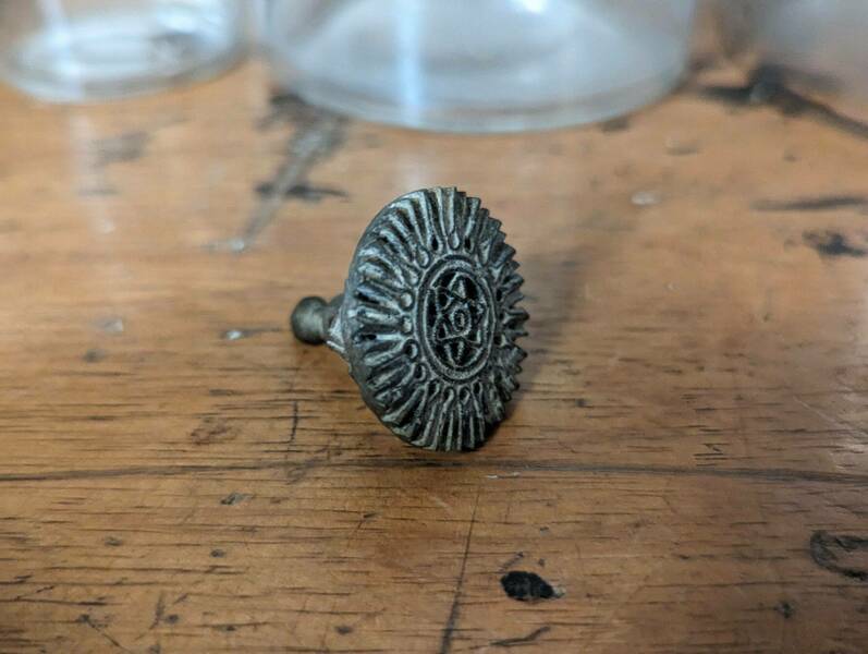 Antique Brass Tilak Stamp From South India | Vinterior