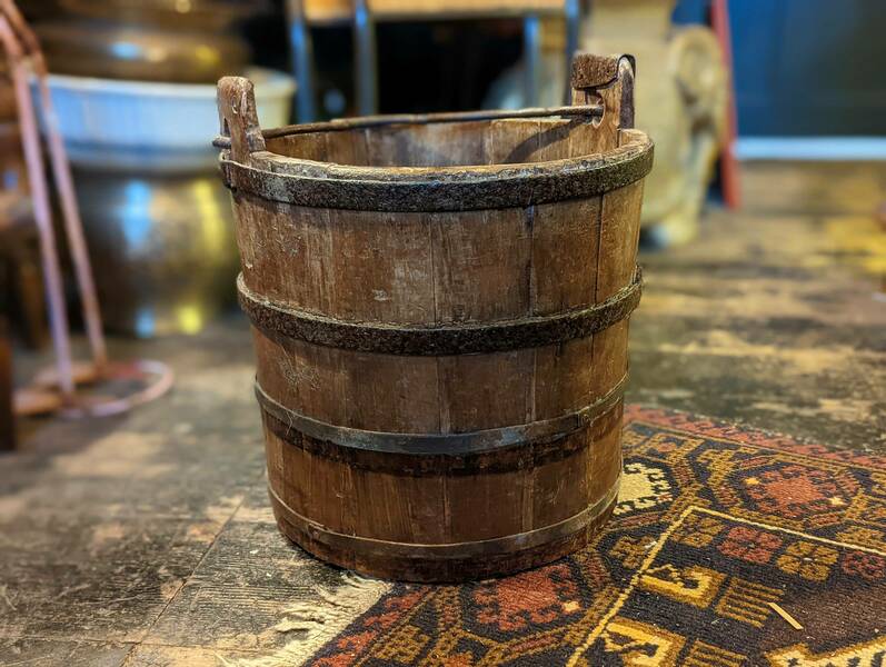 19th Century Chinese Cyprus Wood Water Pale | Vinterior