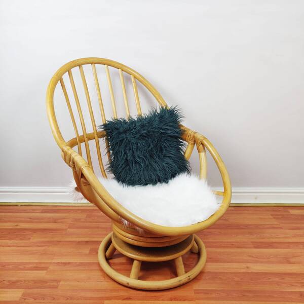 Angraves Vintage Bamboo Cane Swivel Rocking Egg Chair Mid Century Lounge Nursing Chair Boho Tiki Angraves Vinterior