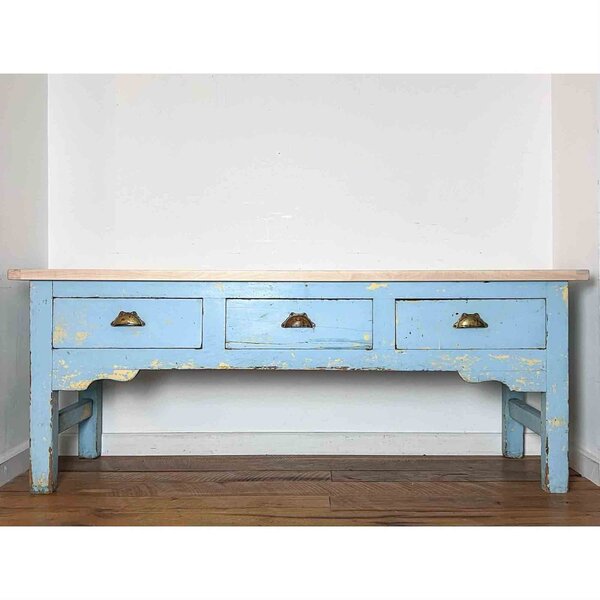 Rustic Antique Painted Pine Dairy Table | Vinterior