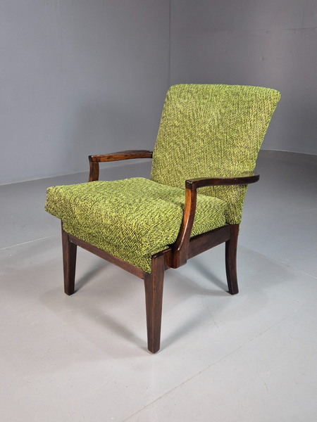 Vintage Lounge Chair Green Hardwood Frame 1960s Retro Eb8194 Mnor Vinterior