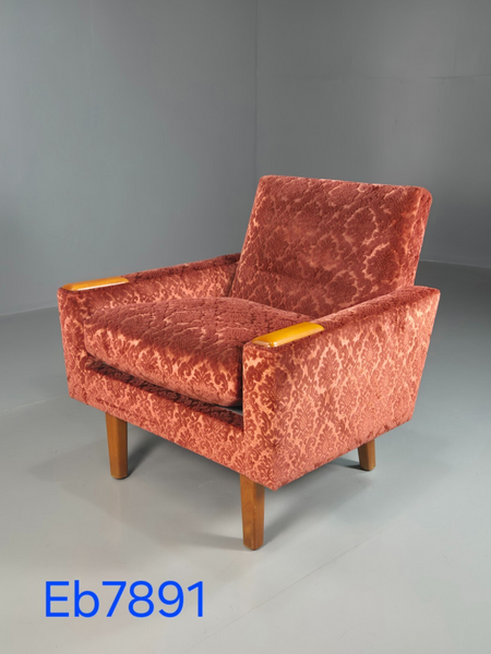 Vintage Swedish Lounge Chair Purple Moquette Teak Paws 1960s Retro ...