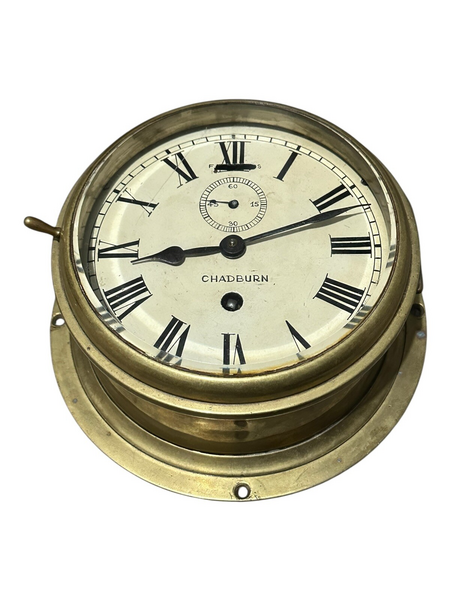 C1920’s Bulk Head Brass Large Ships Clock By Chadburn Liverpool | Vinterior