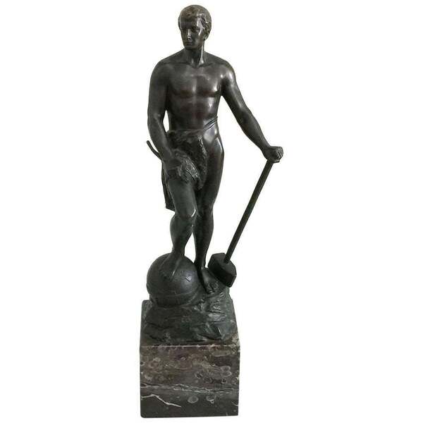 German Bronze Statue By Adolf Muller Crefeld, 1900 | Vinterior