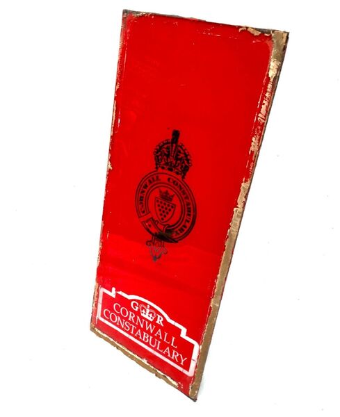 Vintage Glass Window Sign Salvaged Cornwall Constabulary / Police ...