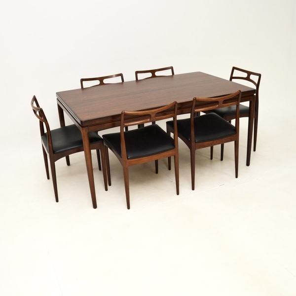 Danish Vintage Rosewood Dining Table And Chairs By Johannes Andersen For Christian Linneberg ...