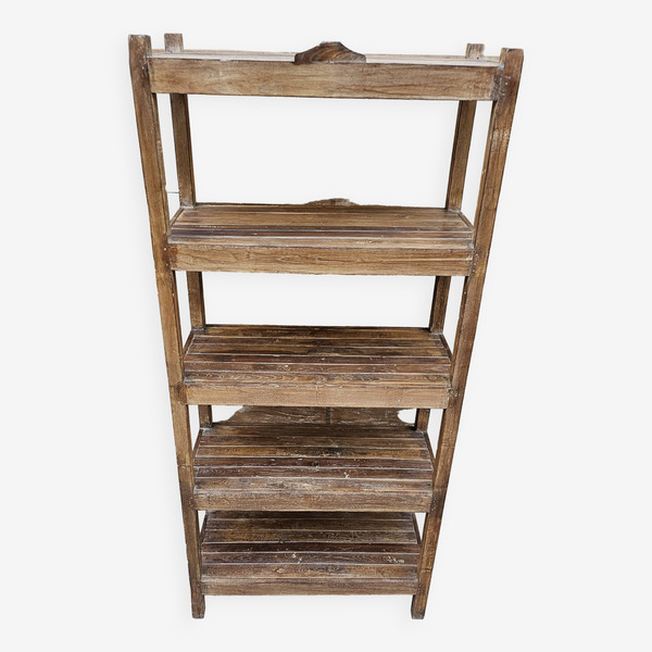 Old Rack Workshop Shelf In Burmese Teak | Vinterior