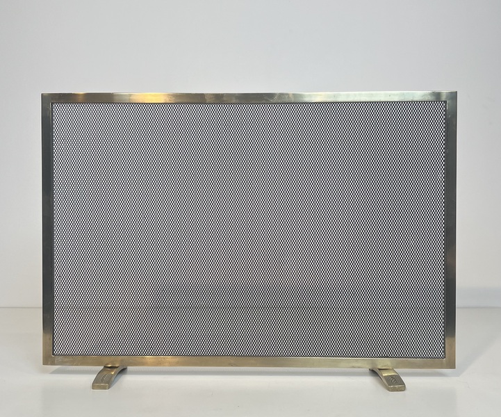 Brass And Mesh Fire Screen, 1970s | Vinterior