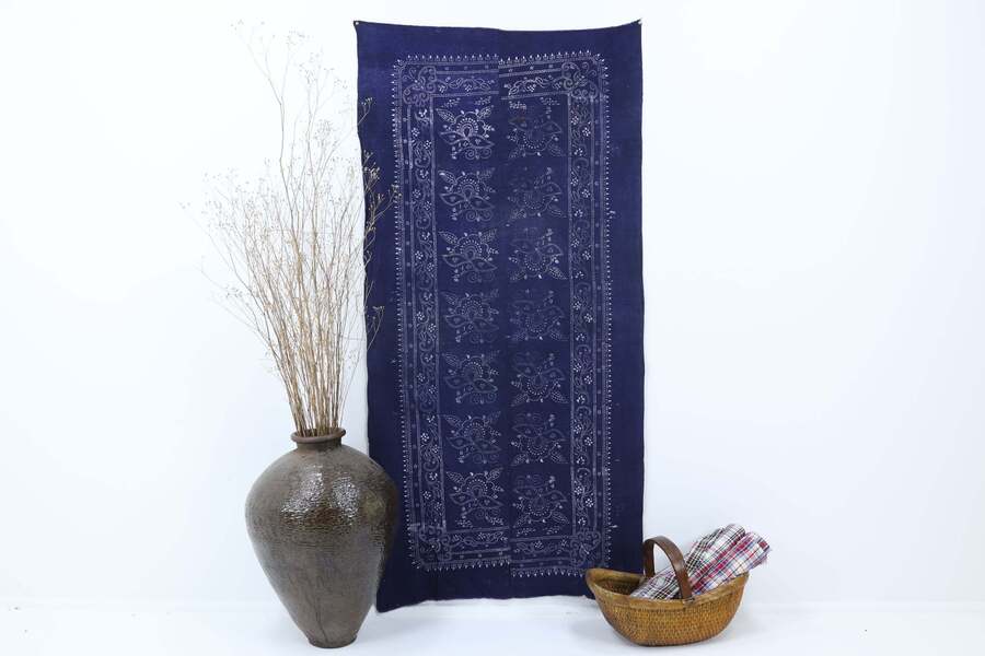 Late 19th Century Chinese Wax Resist Fabric (3) | Vinterior