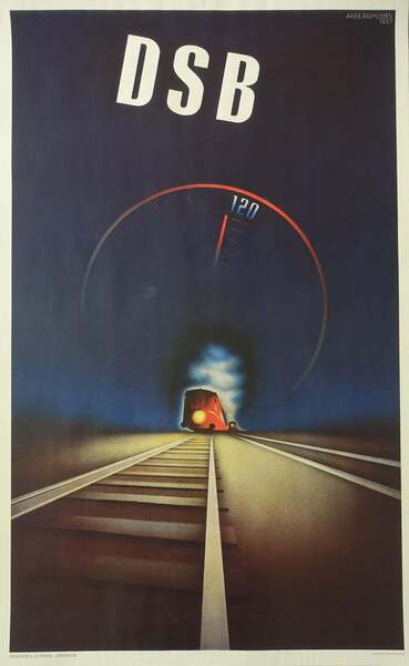 1985 High Speed Train By Aage Rasmussen (1937) Vintage Poster | Vinterior