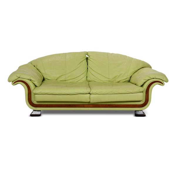 Nieri Divani Leather Two Seater Green Sofa | Vinterior