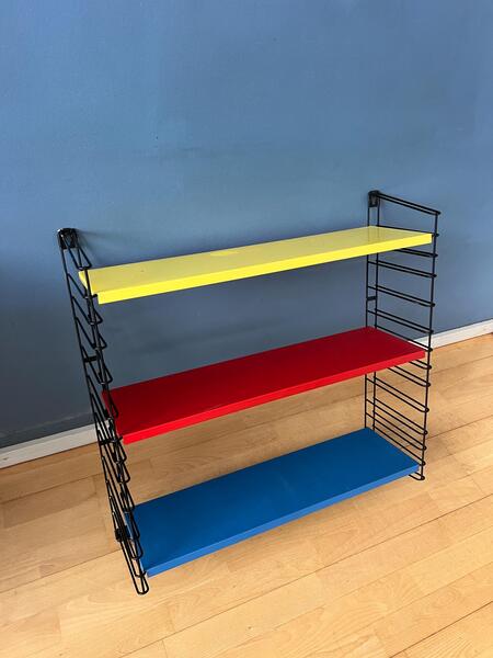 Vintage Yellow, Red And Blue Tomado Wall System Shelves Rack Unit ...