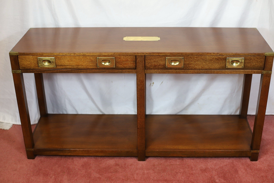 Beautiful Harrods London R.E.H Kennedy Military Campaign Console Table ...