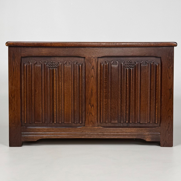 Antique 20th Century Linenfold Blanket Box In Oak | Vinterior