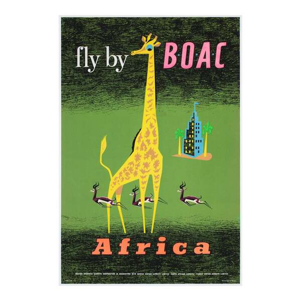 Boac Africa 1956 Travel Advertising Poster, Maurice Laban | Vinterior