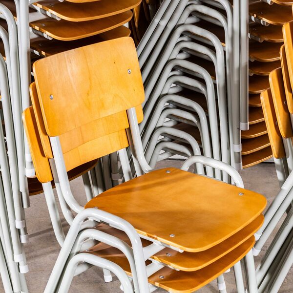 1970’s Simple Stacking University Dining Chairs – Large Quantity ...