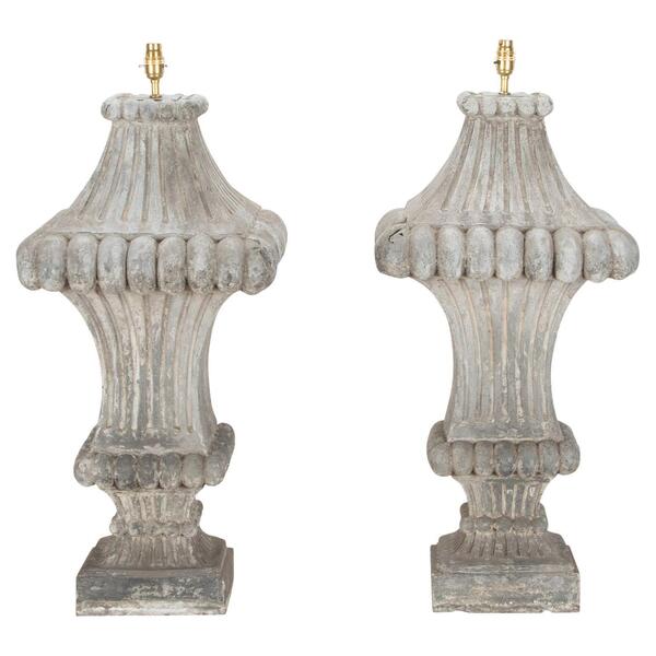 Large Pair Of 19th Century Zinc Lamps | Vinterior