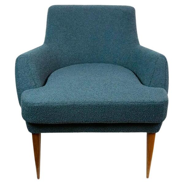 Austrian Midcentury Blue Boucle Armchair By Oswald Haerdtl | Oswald ...