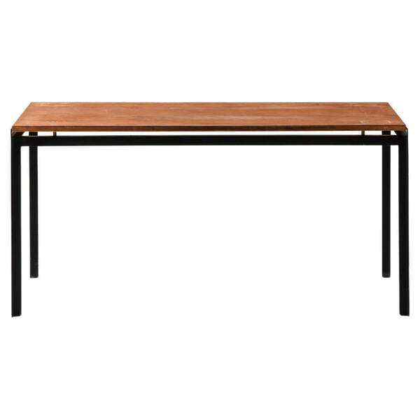 Academy Table In Black Lacquered Steel And Pine By Poul Kjærholm, 1950 ...