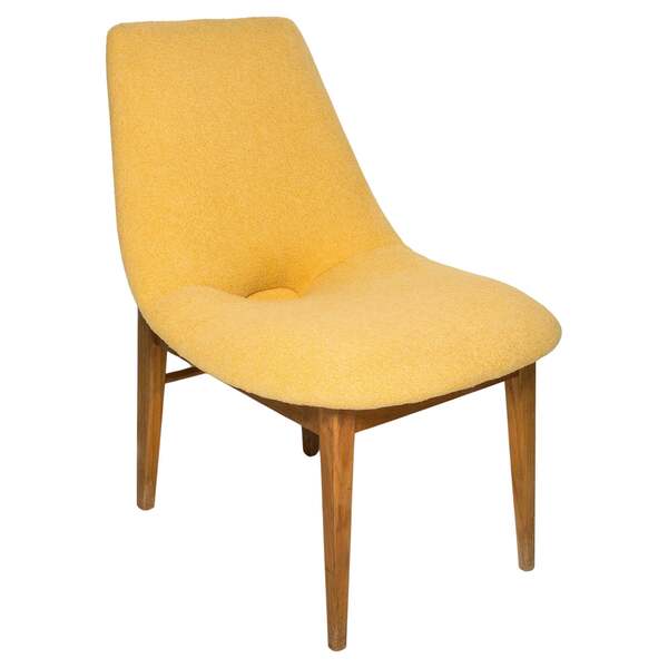 Rare Mid Century Yellow Shell Chair, H.Lachert, Europe, 1960s | Vinterior