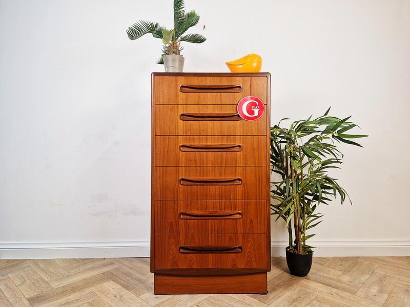 Vb Wilkins For G Plan Red Label Mid Century Teak Vintage Tallboy Chest ...