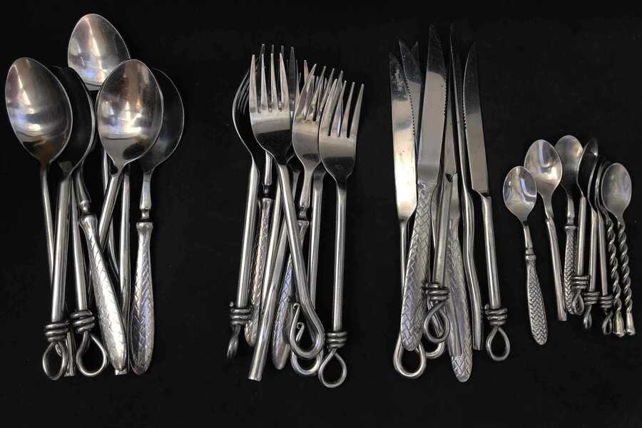 Mismatched Flatware Mix And Match Set Twist Cutlery Twisted Forged ...
