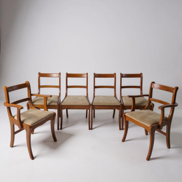 Mid Century Modern English Set Of Six Dining Chairs | Vinterior