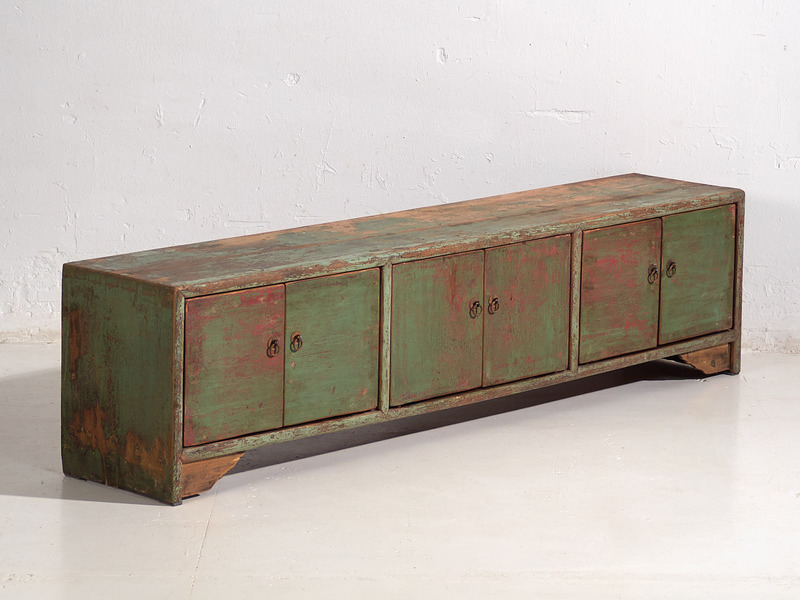 Antique Tv Cabinet With Green And Red Patina (C.1900) | Vinterior