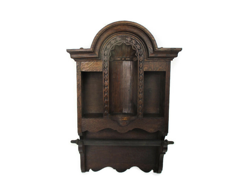 Large Antique Hand Carved Wood Chapel Niche For Statue Shrine Display ...