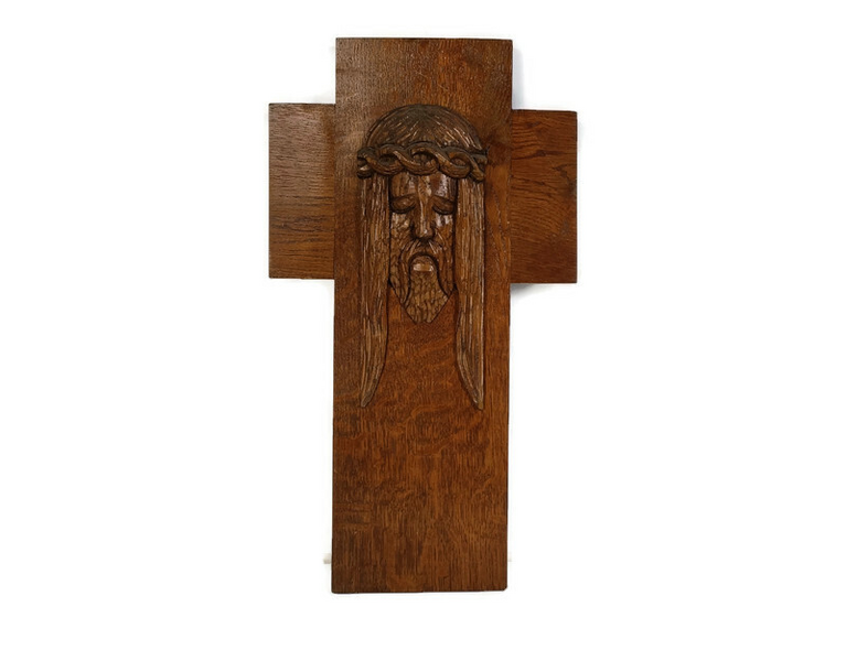 Gorgeous Hand Carved Wood Art Jesus Christ Head Of Thorns Sculpture ...