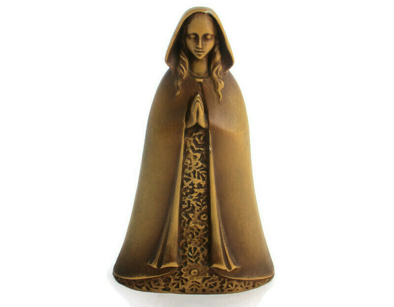 Art Deco Our Lady Madonna Statue Plaster Virgin Mary Infant Htf Signed ...