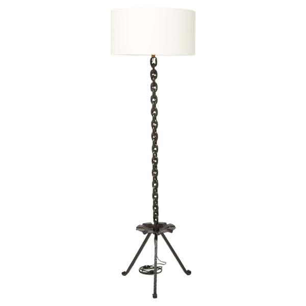 Signed Jacques Vidal French Mid Century Wrought Iron Floor Lamp 1967 ...