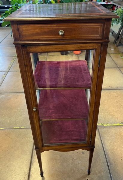 Edwardian Mahogany Inlaid Glass Display Cabinet With Original Glass ...
